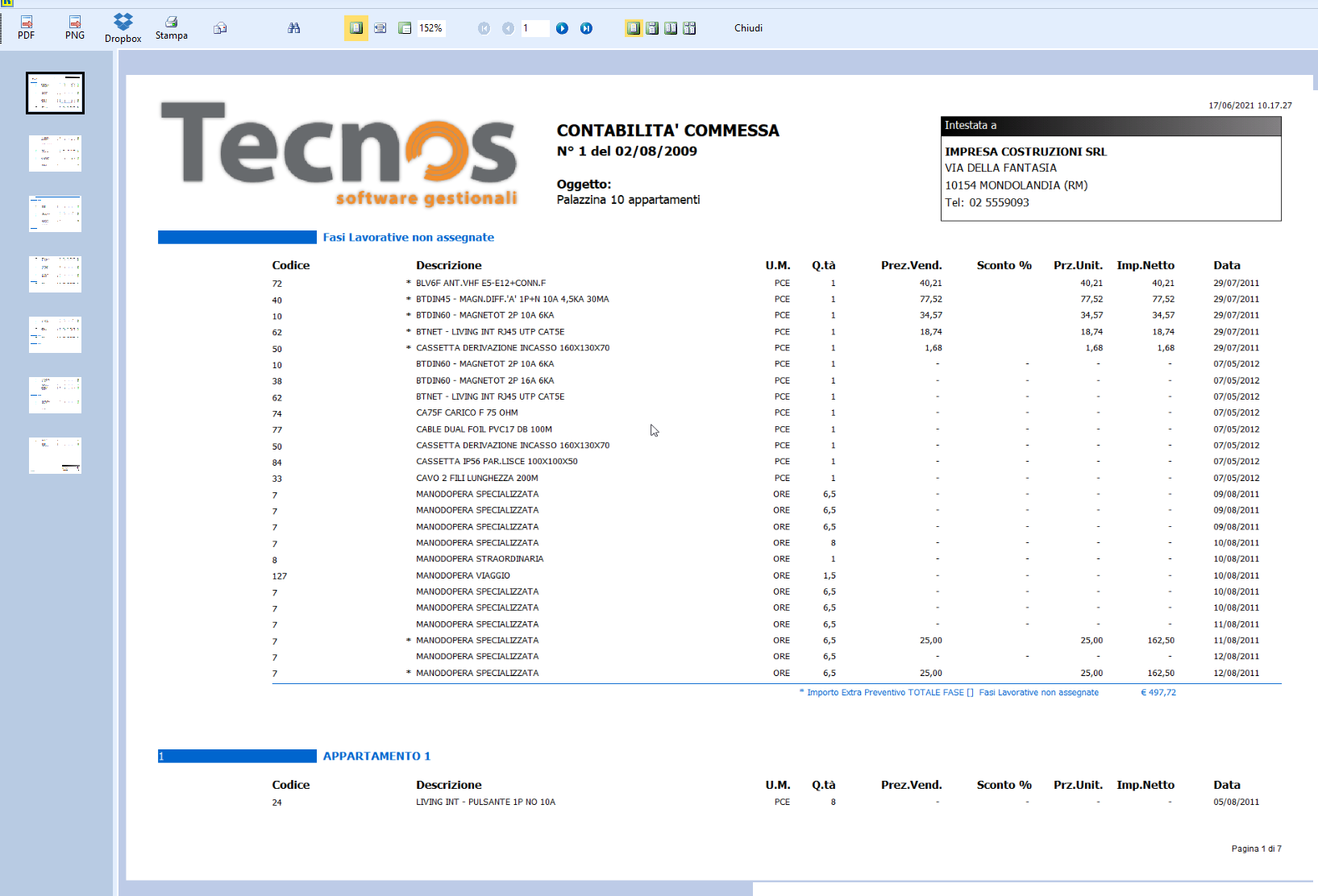 Commessa avanzata | Planet Premium